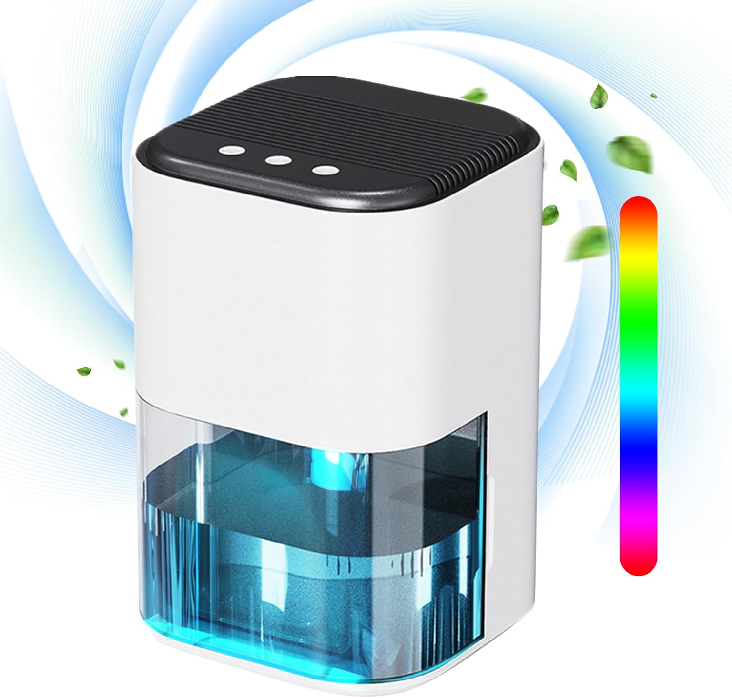 Aeroflux© Mini Dehumidifier – Quiet, Efficient & Colorful Air Purifica
