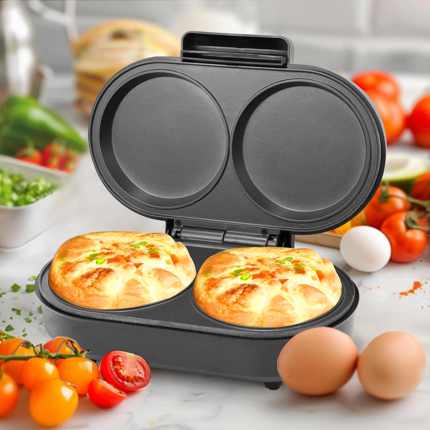 Aeroflux Electric Omelette Maker – Dual Non-Stick Cooker for Quick & E